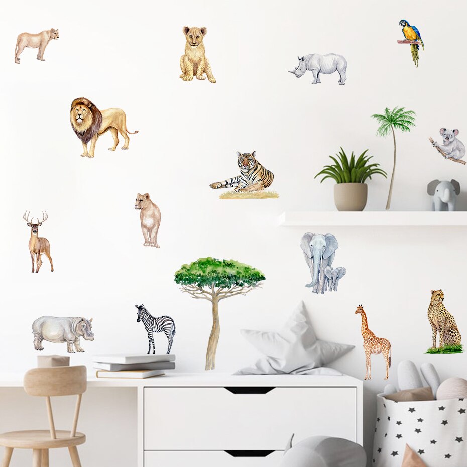 Wall Decals Wild Animals And Tree – My Castle Decor